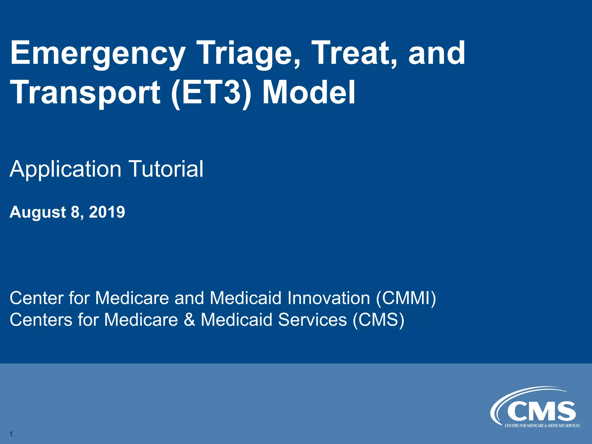 Webinar: Emergency Triage, Treat, and Transport (ET3) Model - Model ...