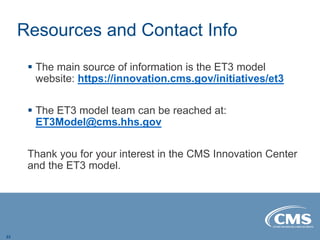 Webinar 2 of 2: Emergency Triage, Treat, and Transport (ET3) Model - Overview | PPT