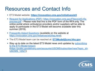 Webinar: Emergency Triage, Treat, and Transport (ET3) Model RFA | PDF
