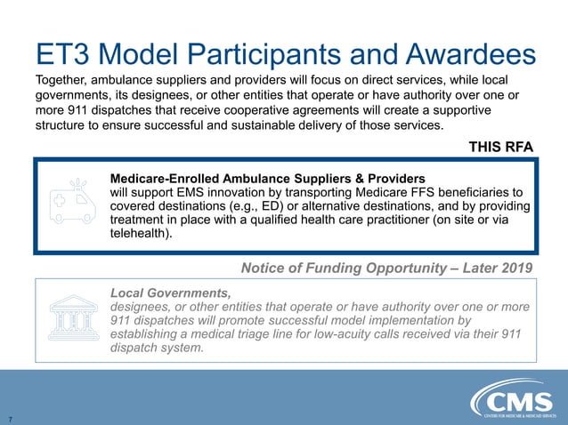 Webinar: Emergency Triage, Treat, and Transport (ET3) Model RFA | PPT