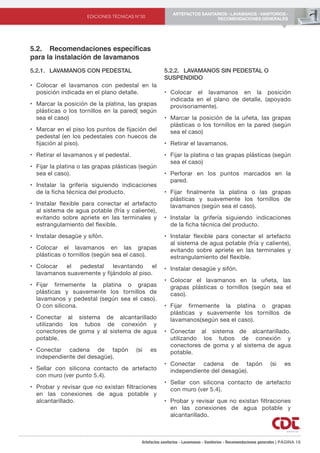 Et30 artefactos sanitarios_lavamanos_recomendaciones_instalacion-2 | PDF