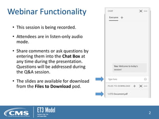 Webinar: The ET3 Model and Medicaid: Opportunities for Alignment | PPT