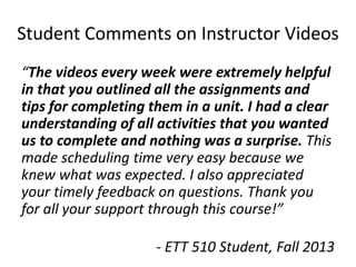 Ready, Set, Record: Being Present and Engaging Students Online Using ...