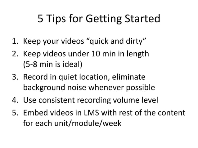 Ready, Set, Record: Being Present and Engaging Students Online Using ...