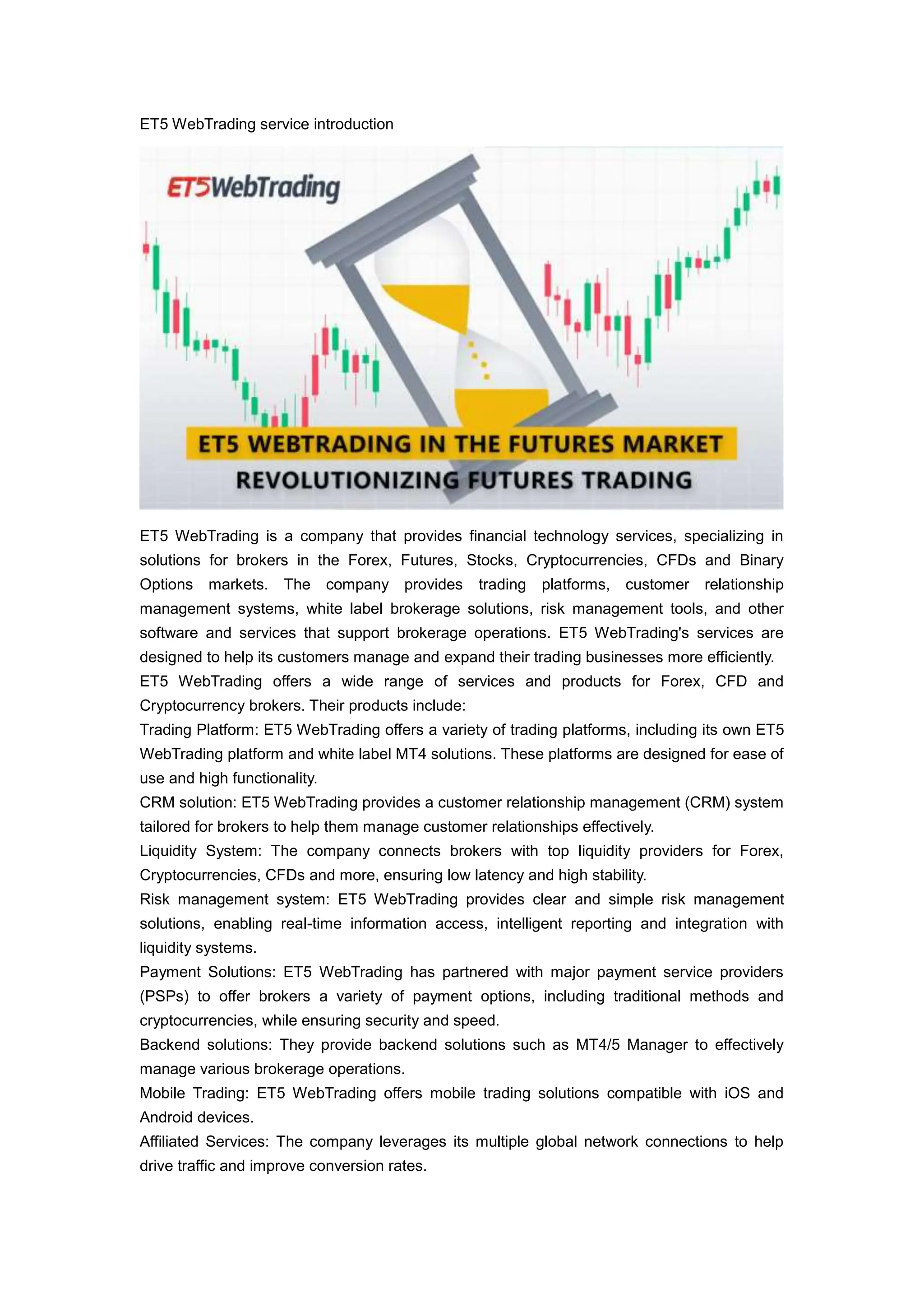 ET5 WebTrading service introduction.docx | Business | Business and Finance