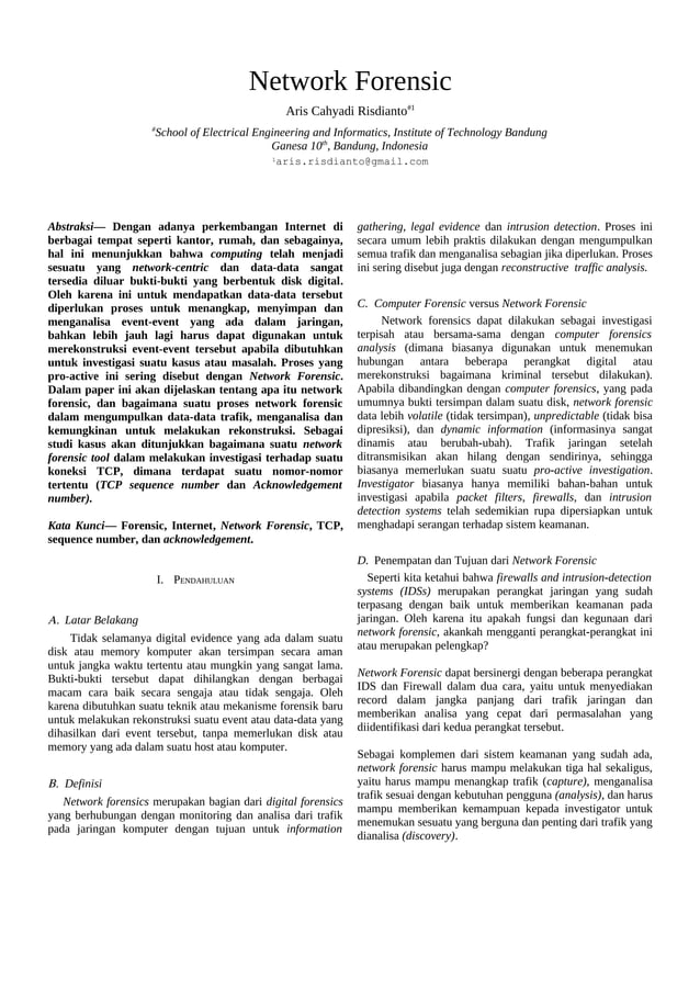 Network Forensic dengan TCPDUMP | PDF