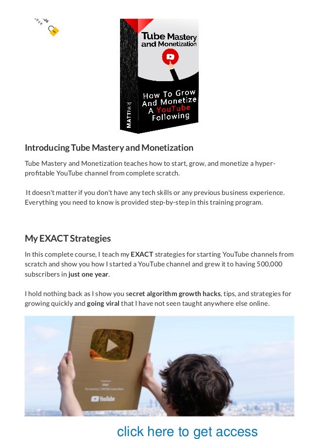 TUBE MASTERY AND MONETIZATION | PDF