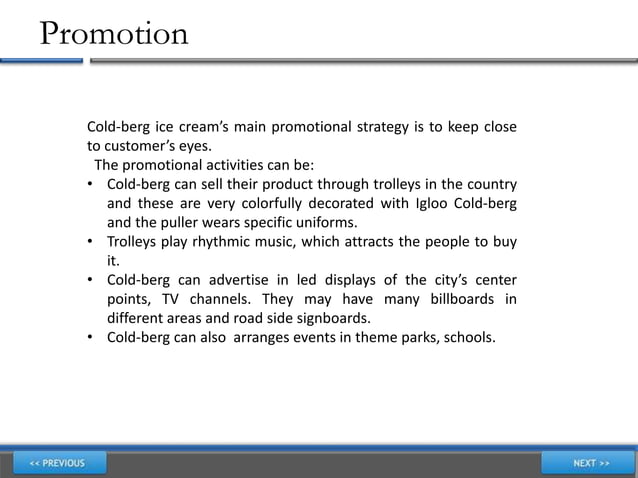 Marketing strategy for ice-cream company | PPTX | Sales | Business