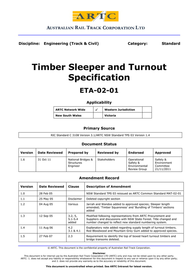 Eta 02-01 - timber sleeper and turnout | PDF | Woodworking | Arts and ...