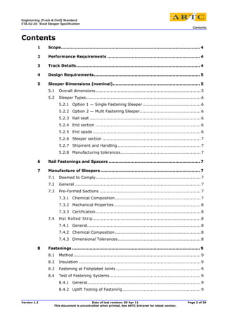 Eta 02-03 - steel sleeper specification | PDF