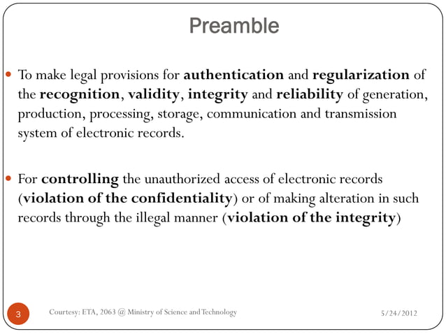 Electronic Transaction Act 2063 (ETA 2063) | PDF | Law