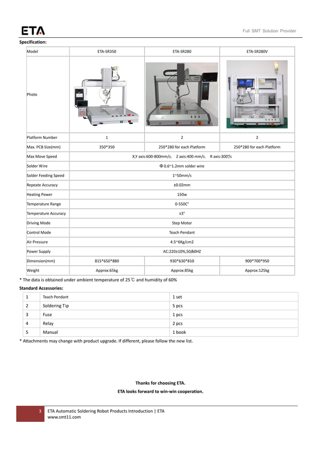 Eta automatic soldering robot | PDF