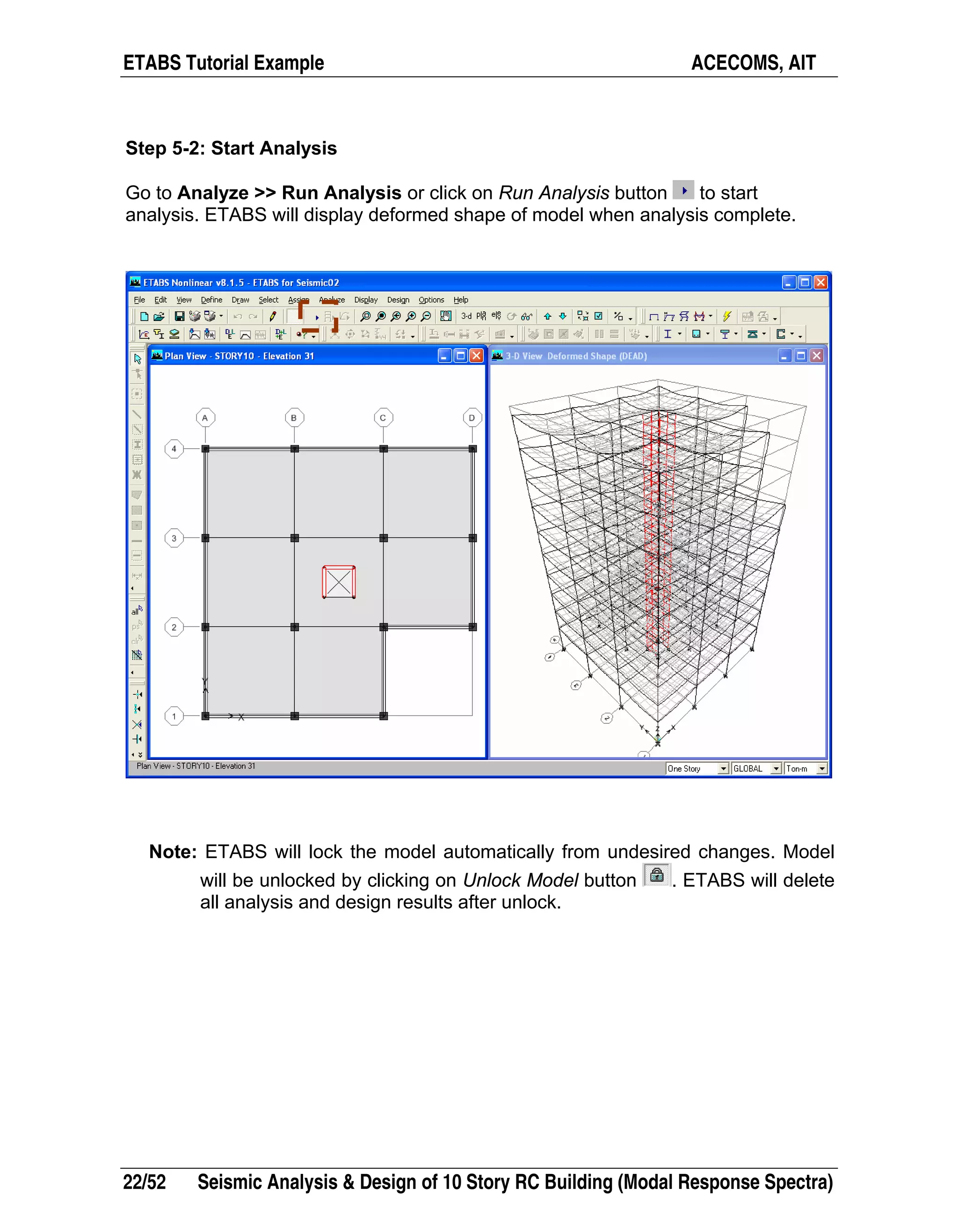 Etabs example-rc building seismic load response- | PDF