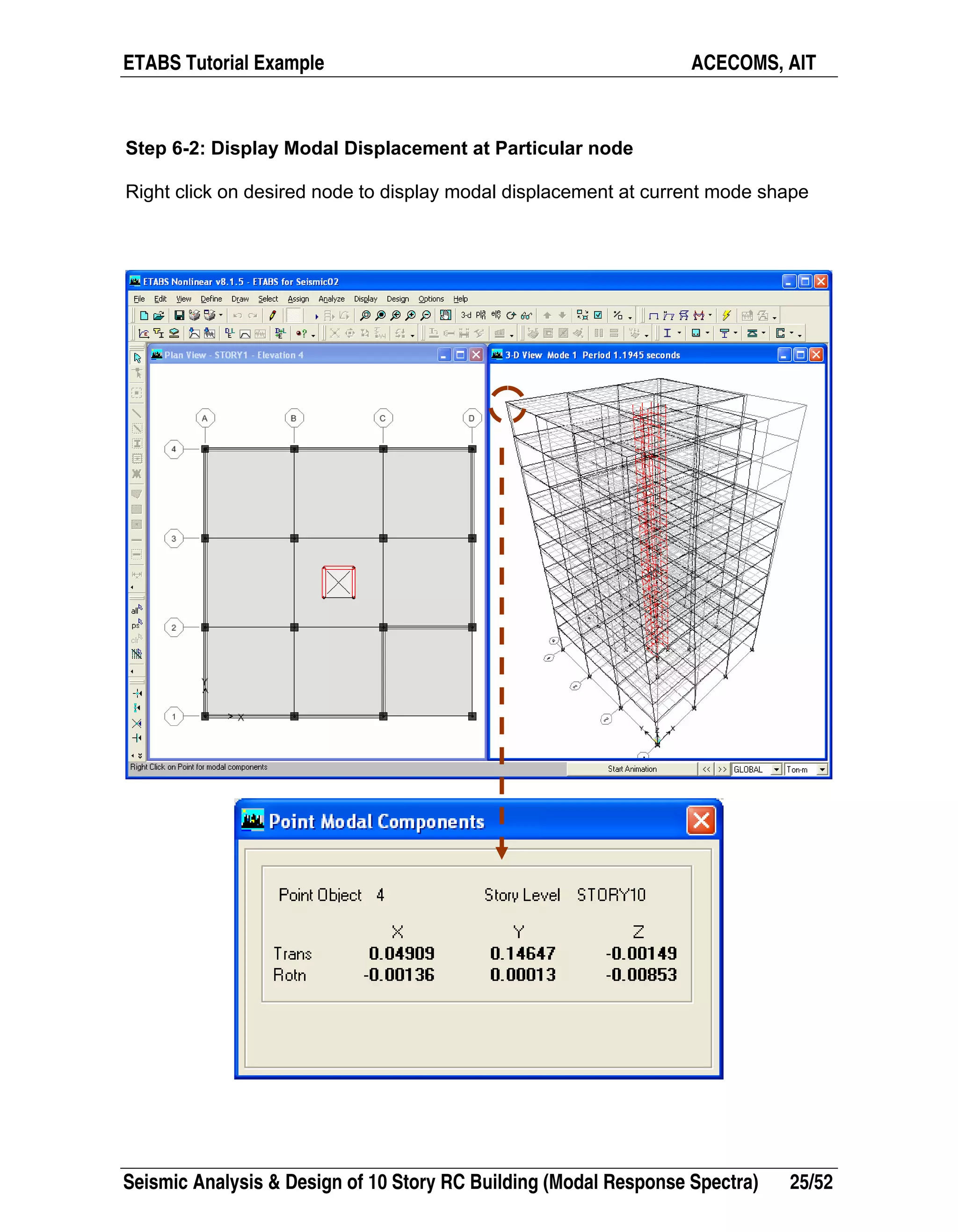 Etabs example-rc building seismic load response- | PDF