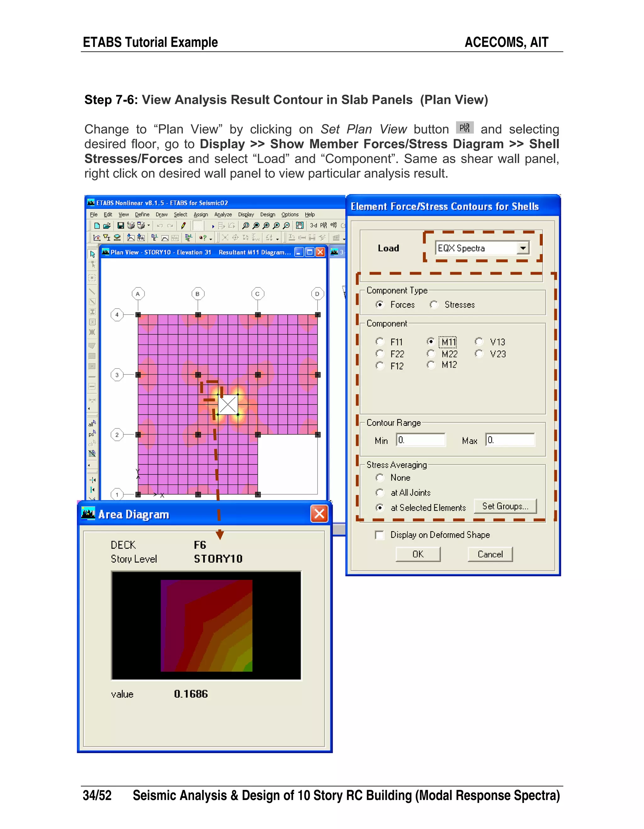 Etabs example-rc building seismic load response- | PDF