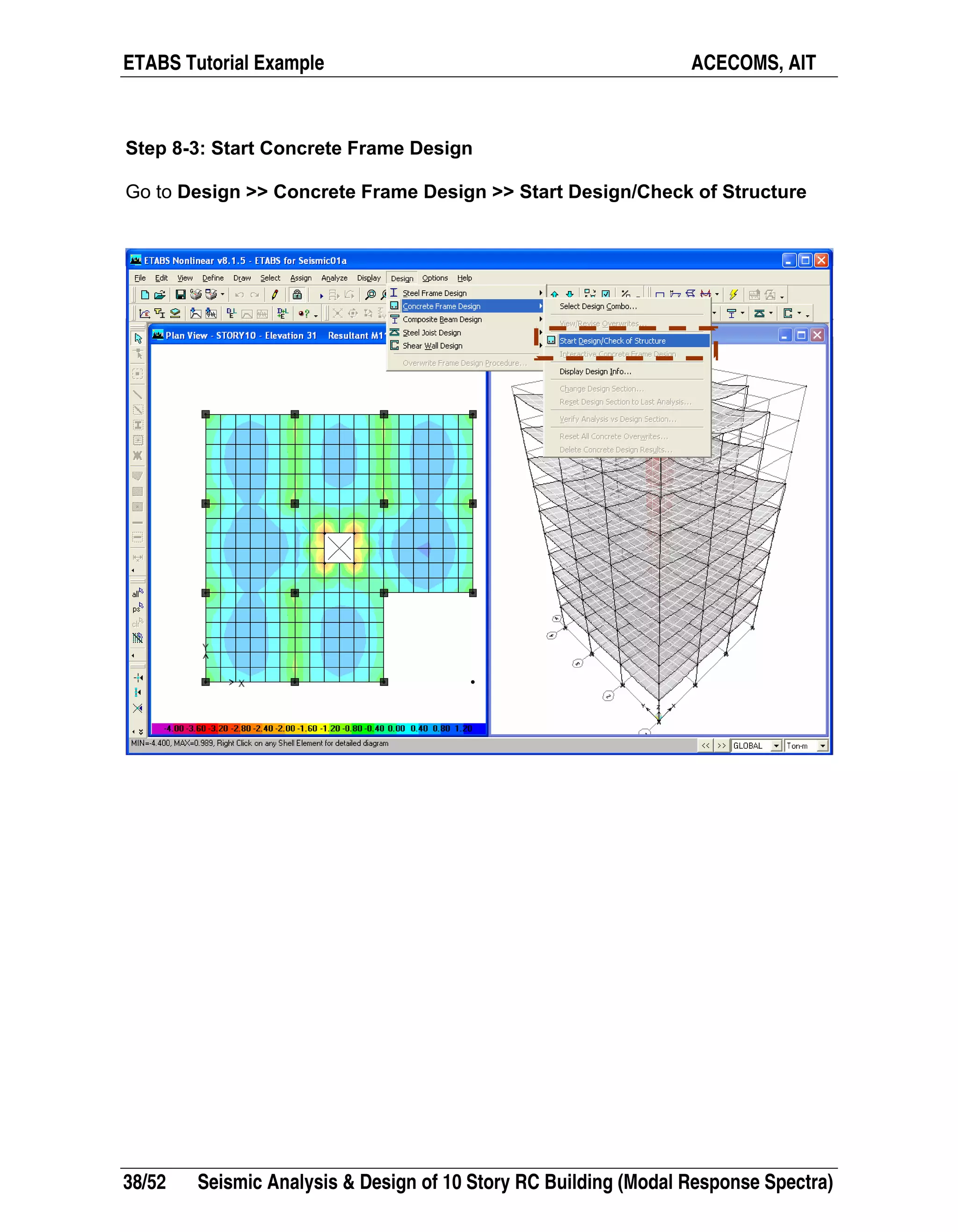 Etabs example-rc building seismic load response- | PDF