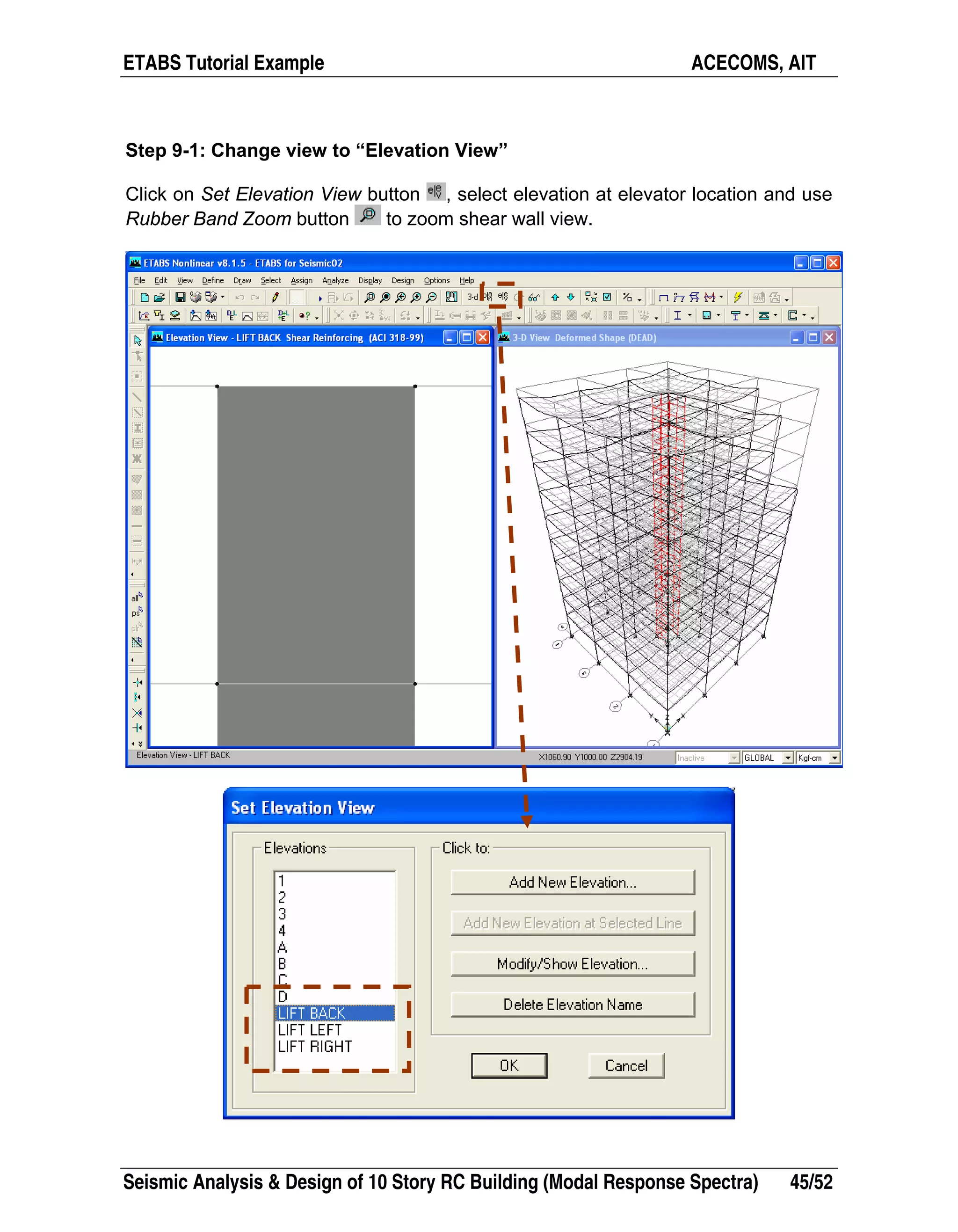 Etabs example-rc building seismic load response- | PDF