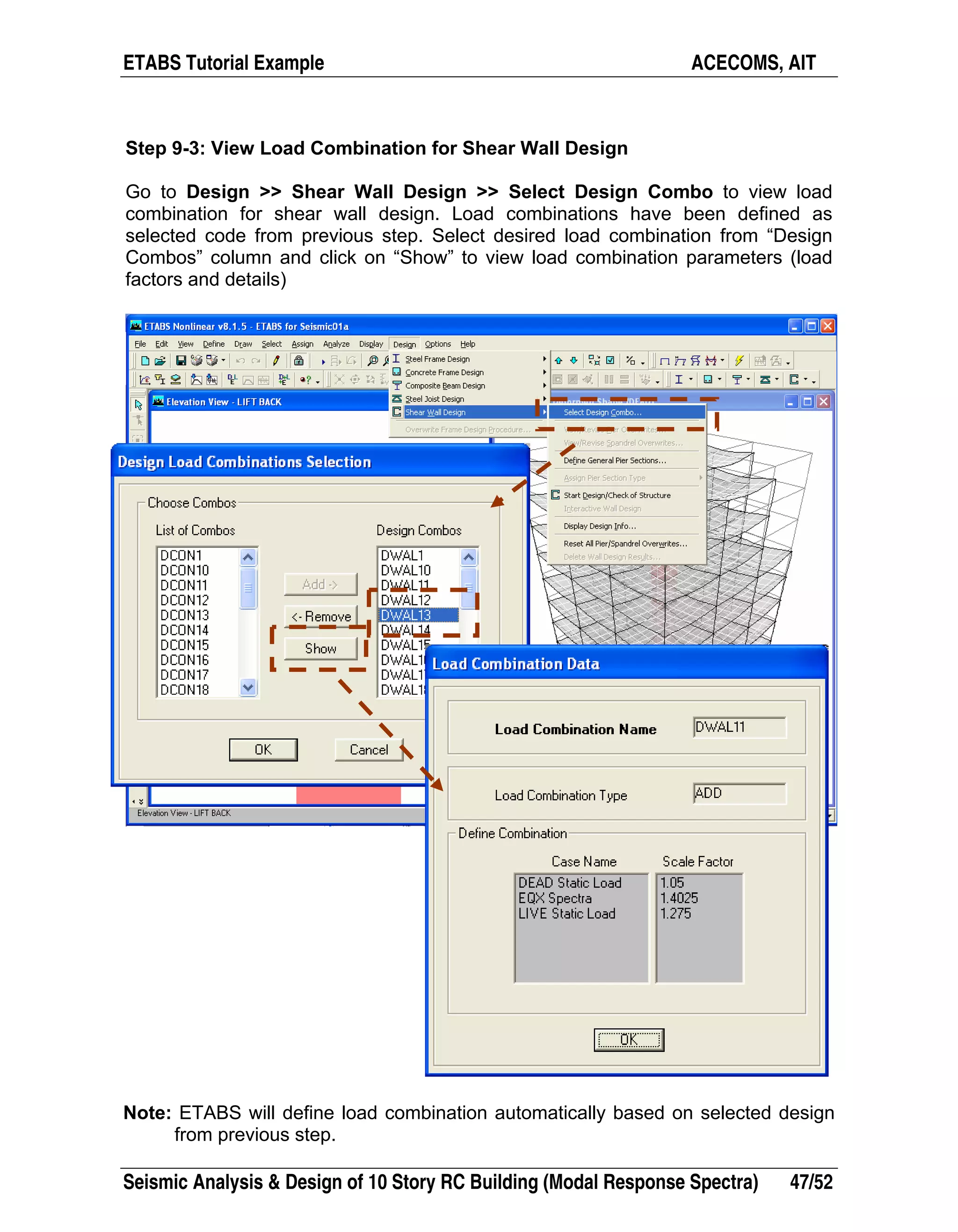 Etabs example-rc building seismic load response- | PDF