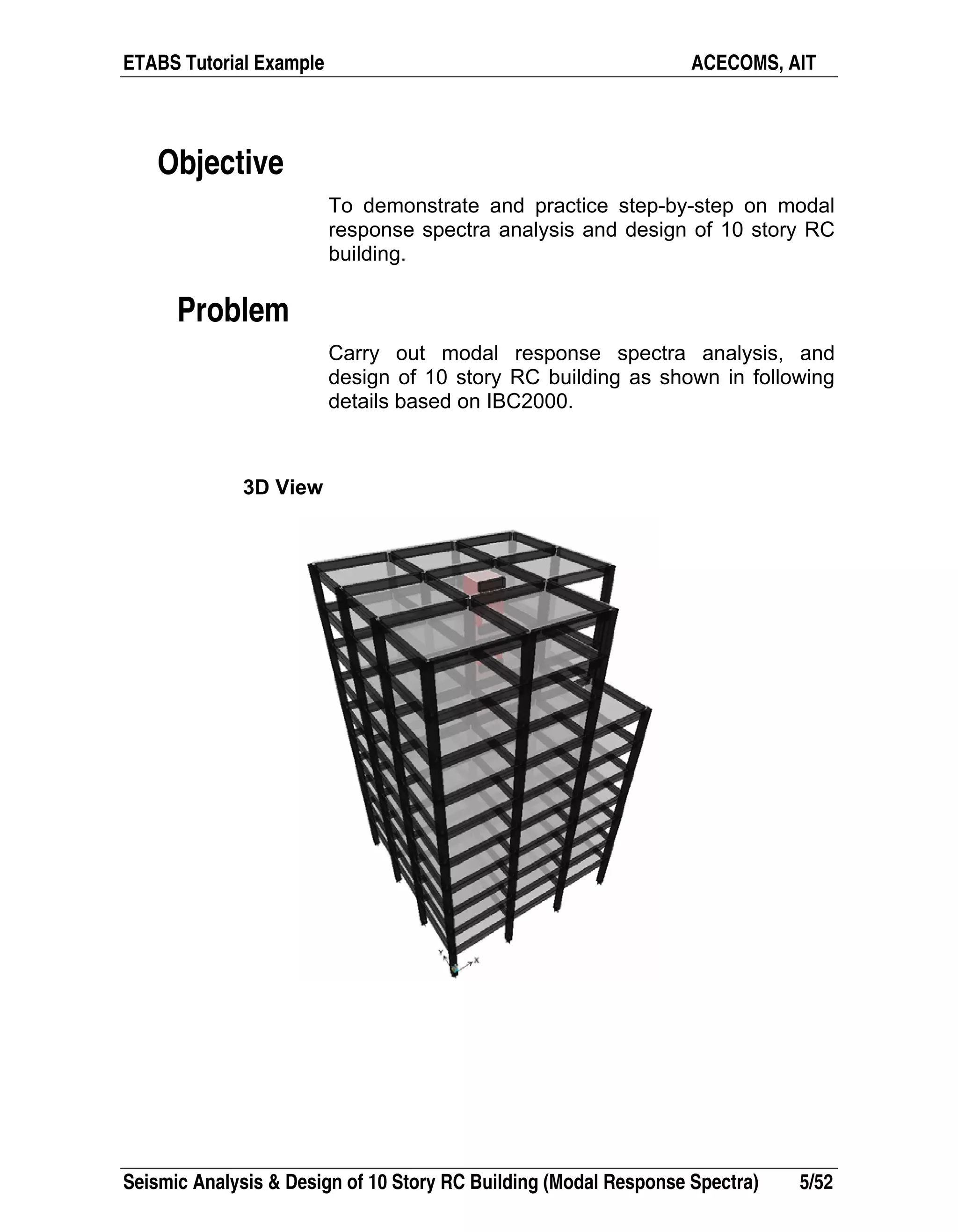 Etabs example-rc building seismic load response- | PDF