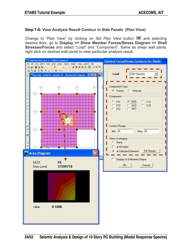 Etabs example-rc building seismic load response- | PDF