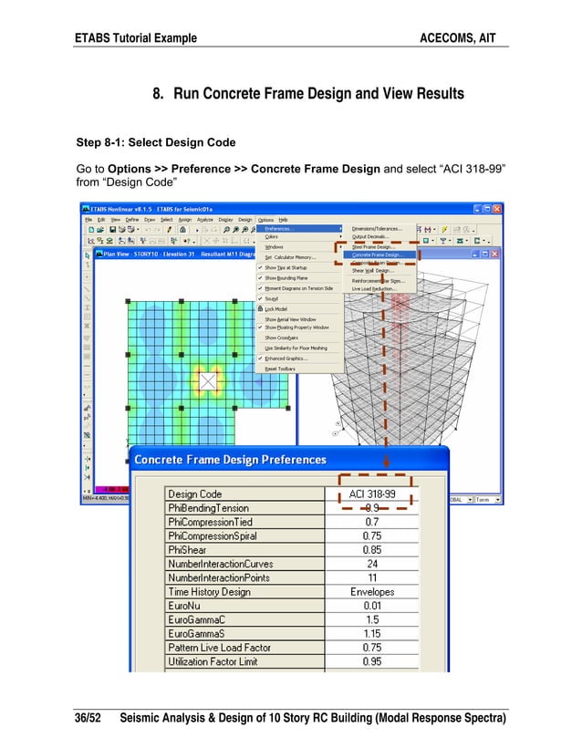 Etabs example-rc building seismic load response- | PDF