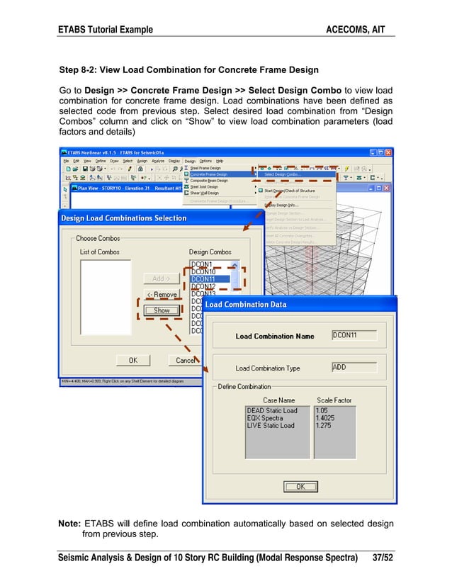 Etabs example-rc building seismic load response- | PDF