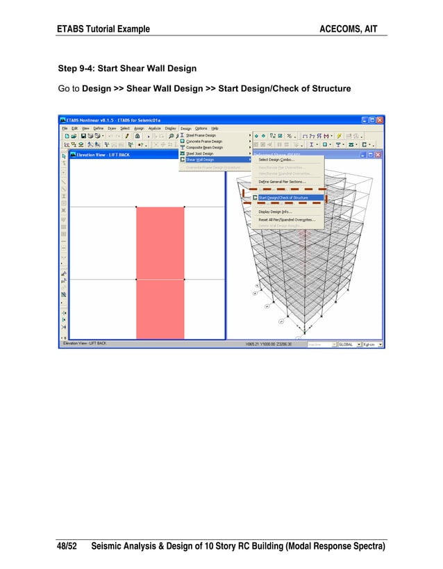 Etabs example-rc building seismic load response- | PDF