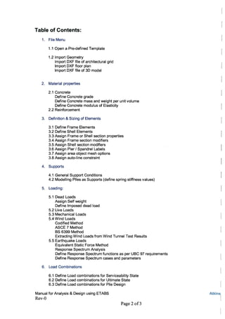 Etabs (atkins) | PDF