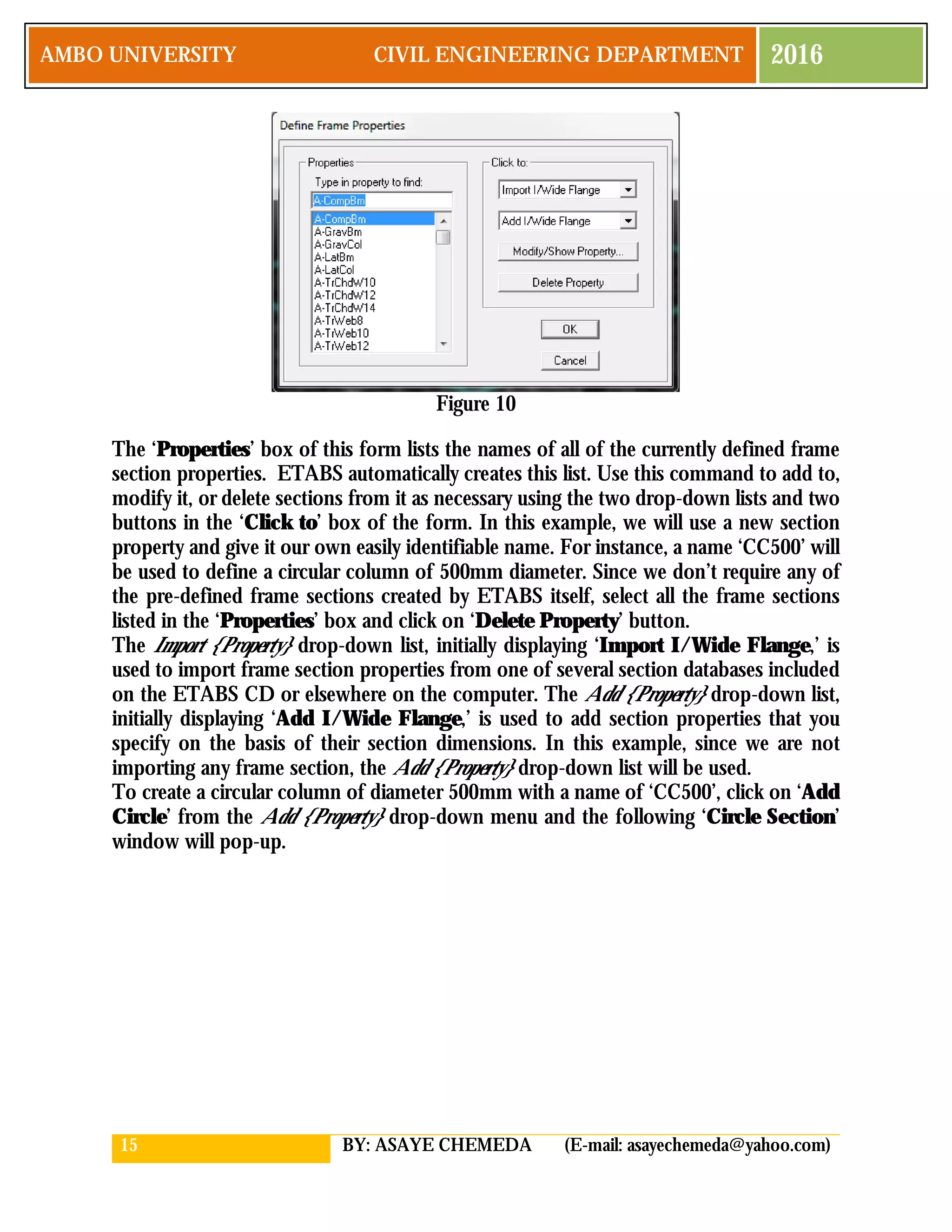 Etabs tutorial | PDF