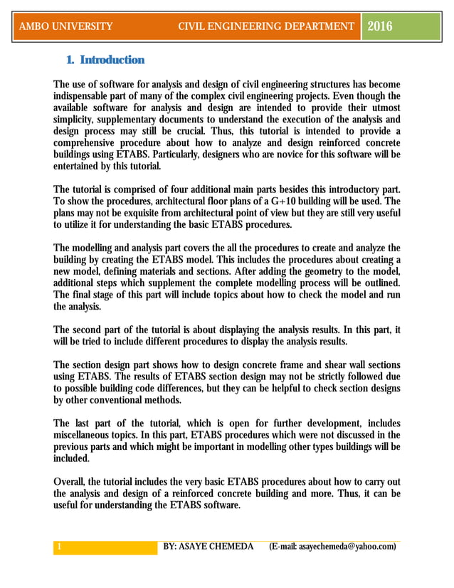 Etabs tutorial | PDF