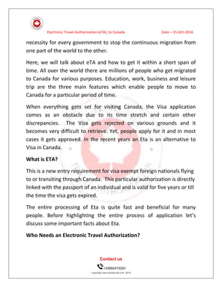 Eta Visa Canada | PDF