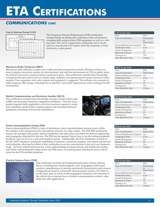 ETA_Certification_Booklet Certified Fibre Optics SpecialistCertified Fibre Optics Specialist | PDF