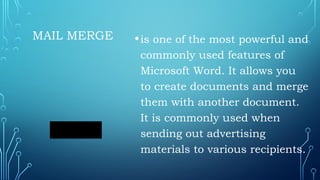 E-Tech_Advance word processing skills.pptx | Desktop Publishing | Computer Software and Applications