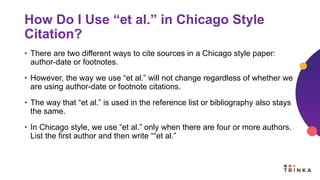 How To Use “Et Al.” In Academic Writing | PPTX