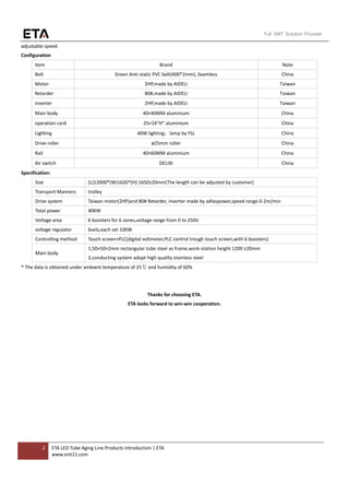 Eta led tube aging line | PDF