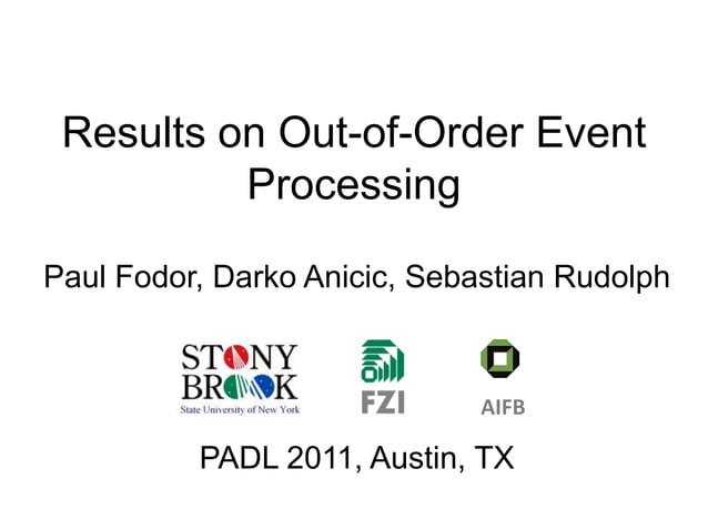 Etalis presentation padl2011 | PPTX | Programming Languages | Computing