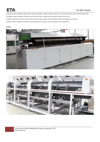 Eta lyra series reflow oven | PDF
