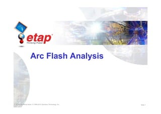 Etap arc flash study presentation for project deliverables and ...