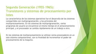 Etapas de la historia de los sistemas operativos | PPT