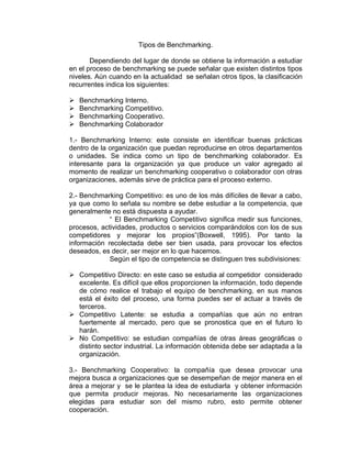 Etapas del benchmarking | DOC