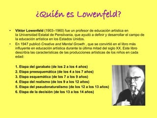 Etapas del dibujo infantil según Lowenfeld | PPTX