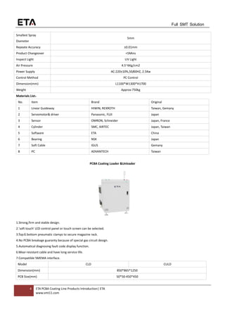 Eta pcba coating line introduction | PDF