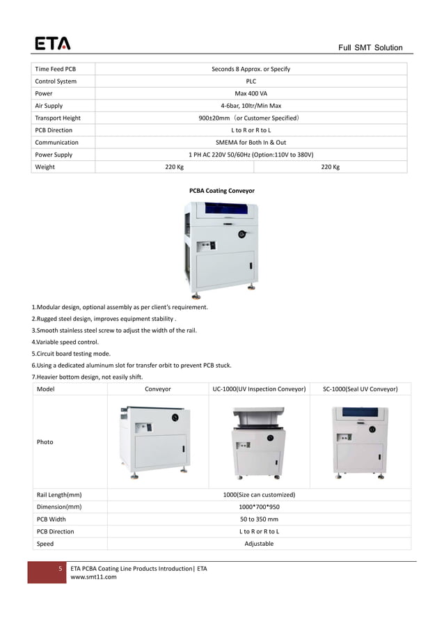 Eta pcba coating line introduction | PDF