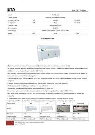 Eta pcba coating line introduction | PDF