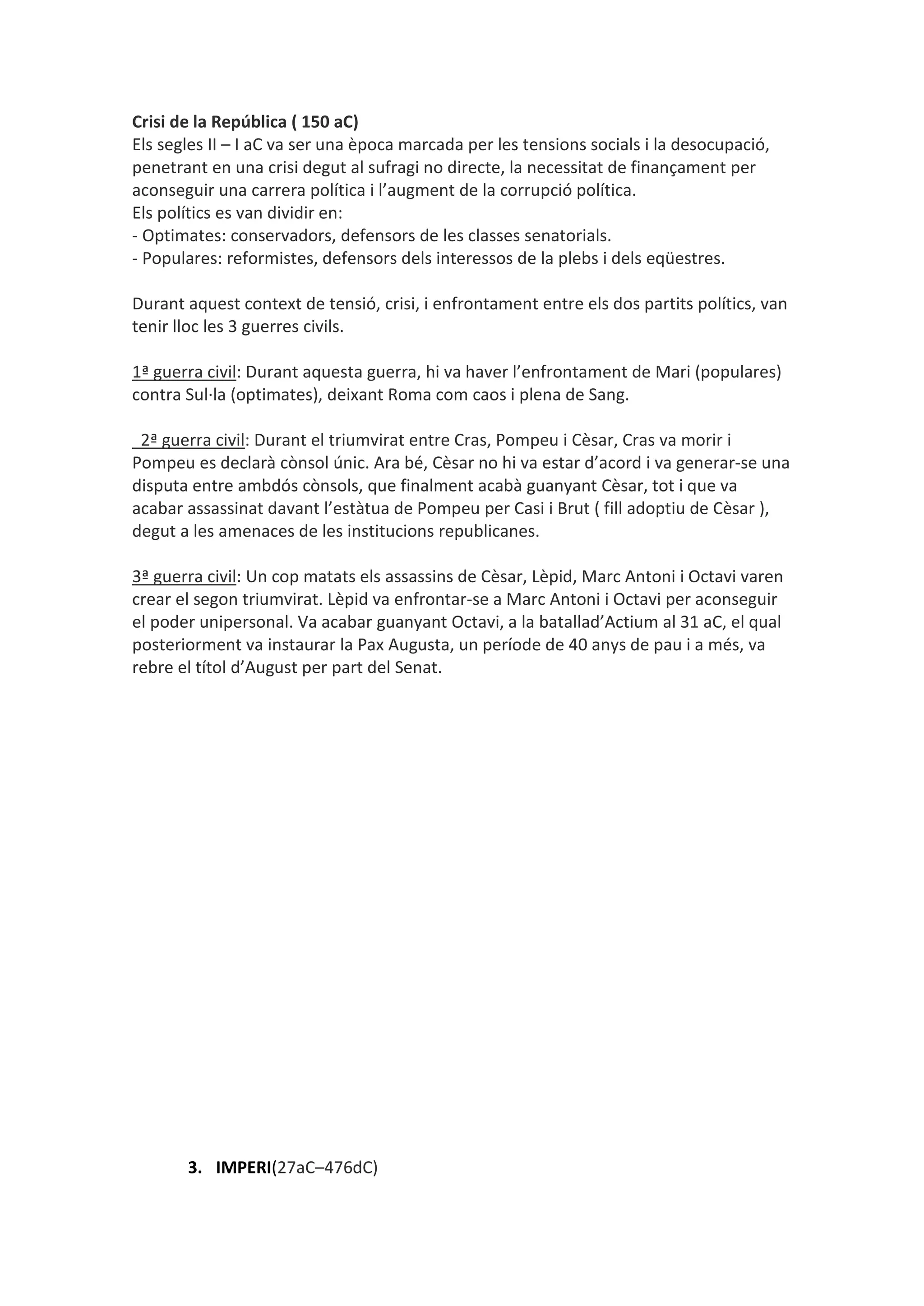 Etapes de la història de roma | DOCX