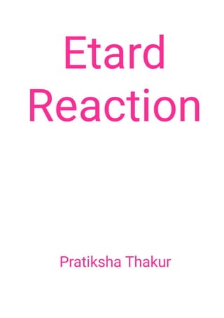 Etard Reaction | PDF | Chemistry | Science