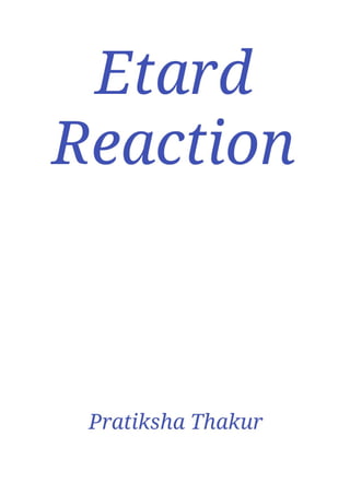 Etard Reaction | PDF | Chemistry | Science