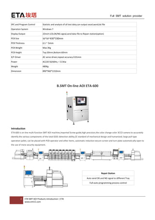 ETA SMT AOI ETA-600 | PDF