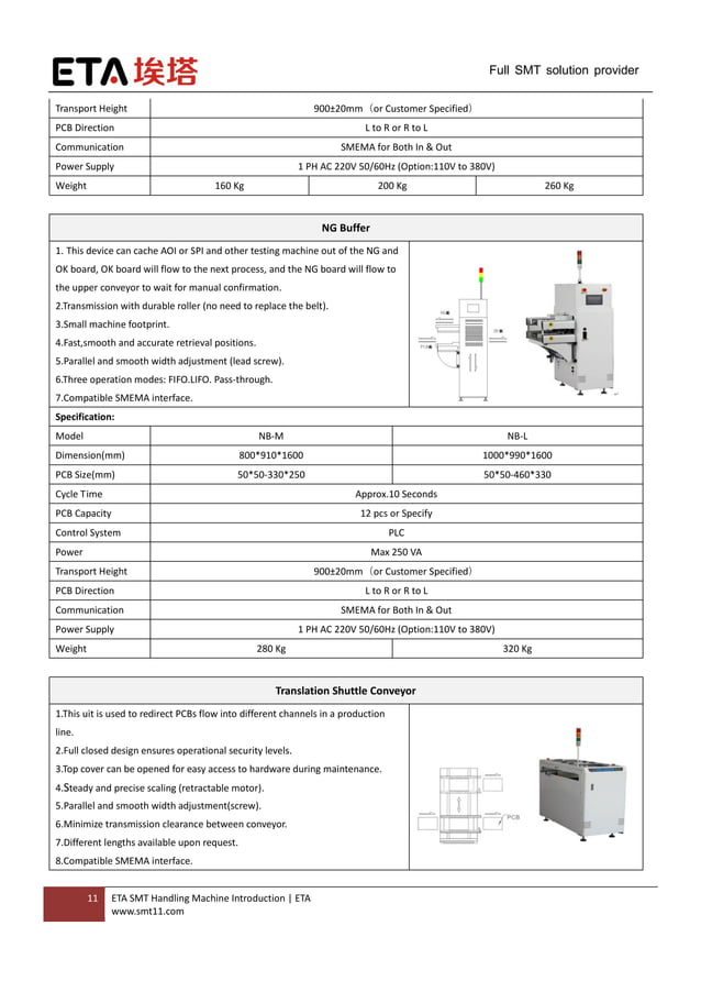 ETA SMT pcb handling machine | PDF