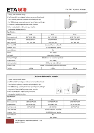 ETA SMT pcb handling machine | PDF